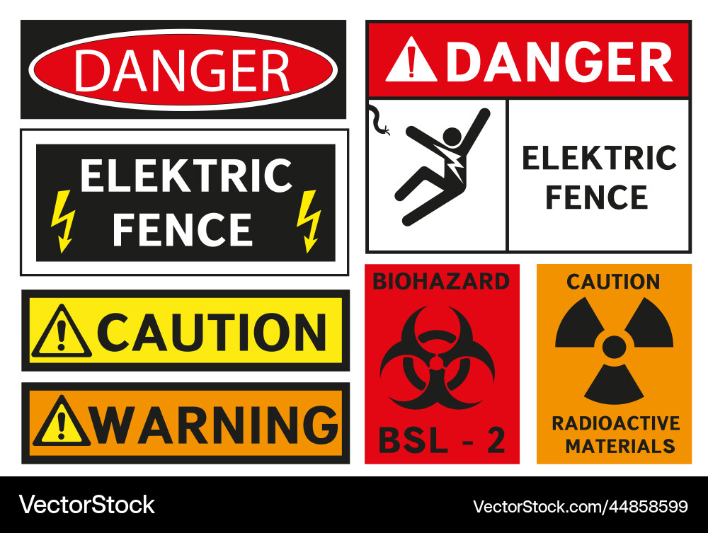 Danger warning caution electric shock sign symbol Vector Image