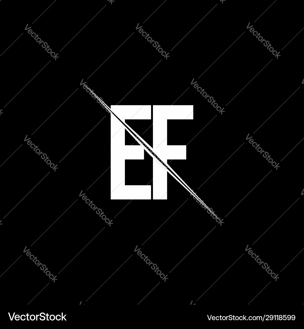 Ef logo monogram with slash style design template Vector Image