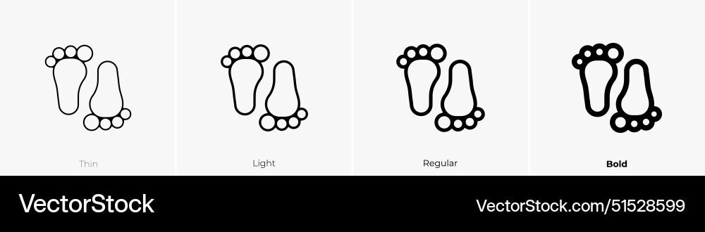 Feet icon thin light regular and bold style Vector Image