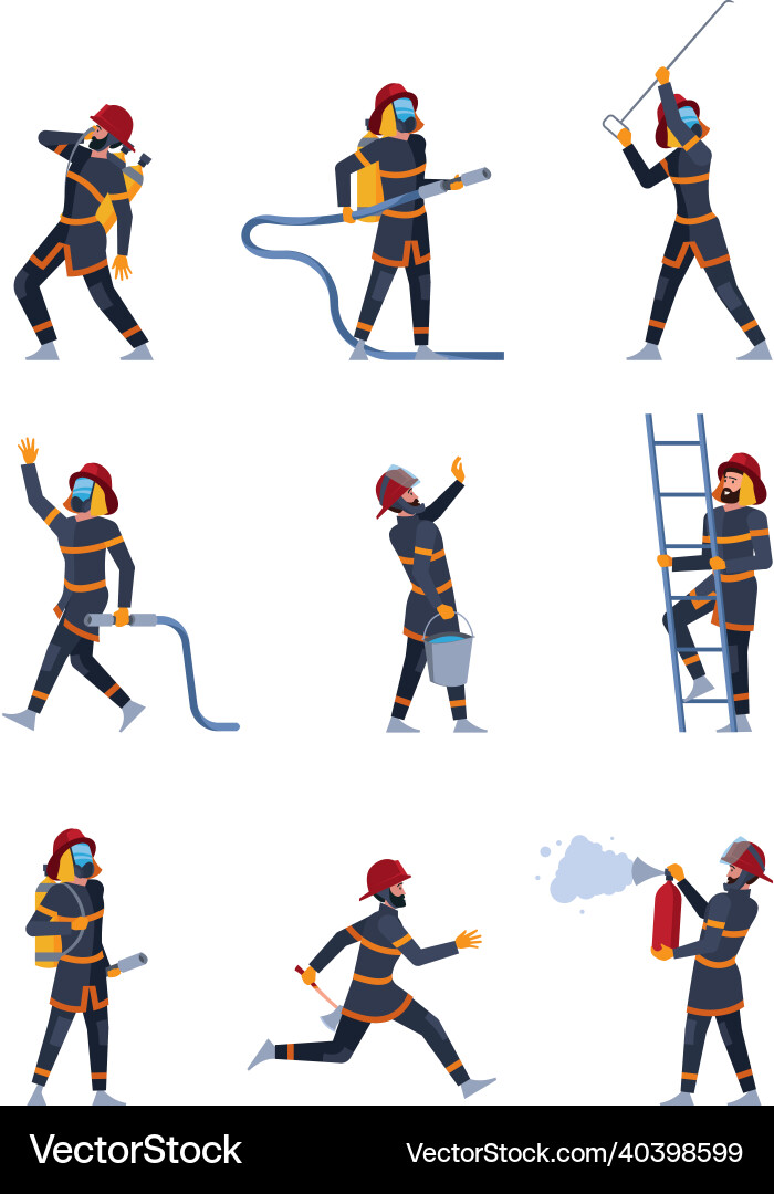 Firefighters professional emergency safety Vector Image