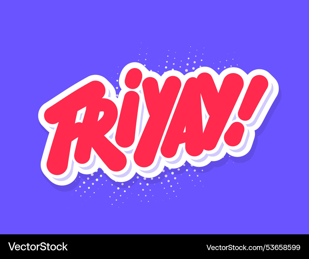 Friday happy handwritten Royalty Free Vector Image