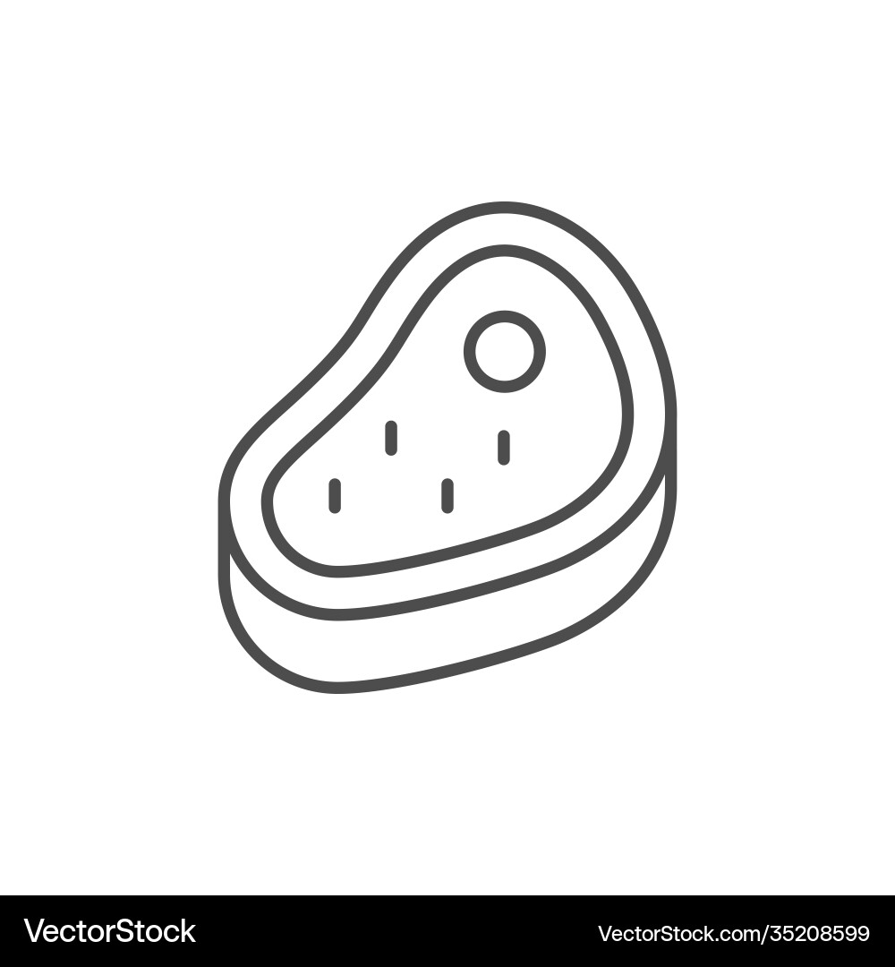 Meat steak line outline icon Royalty Free Vector Image