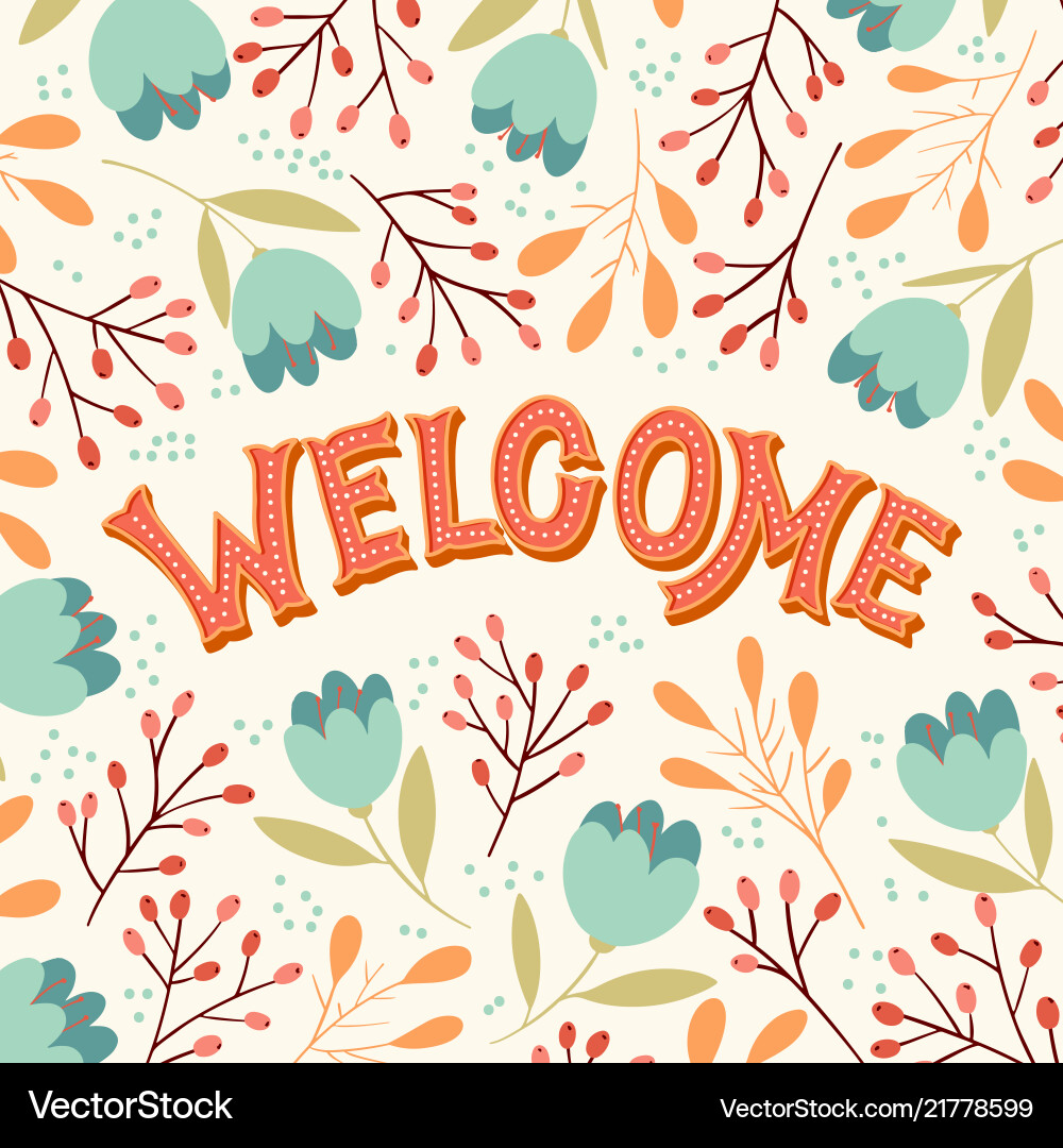 Welcome hand lettering Royalty Free Vector Image