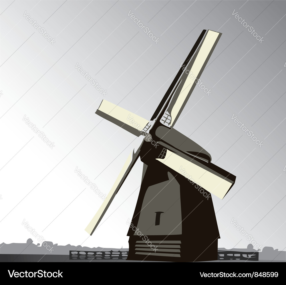 Wind mill Royalty Free Vector Image - VectorStock