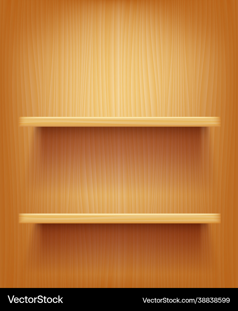 Wood shelves on a wall Royalty Free Vector Image