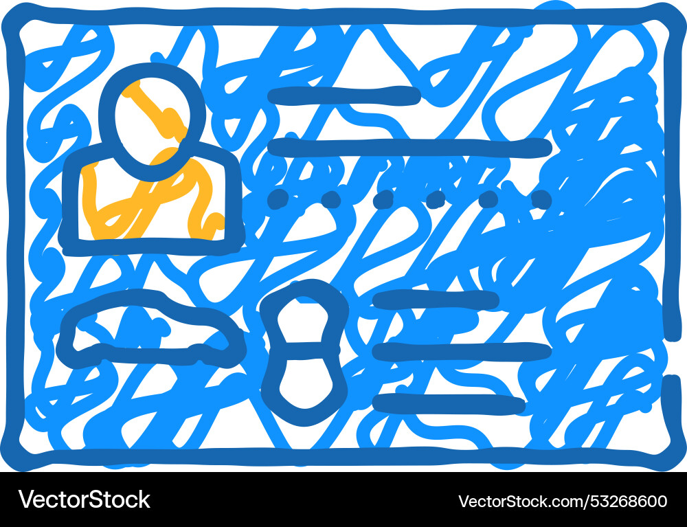 Badge name card icon doodle Royalty Free Vector Image