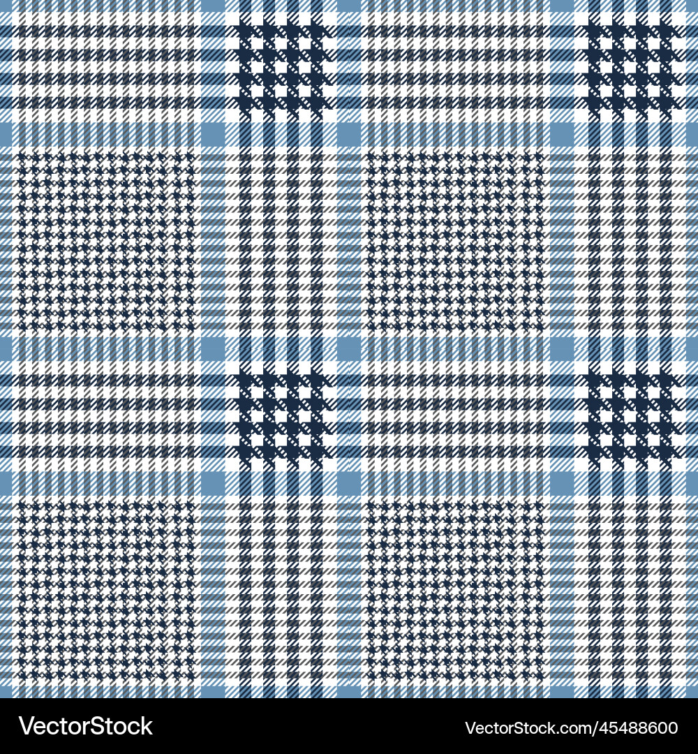 Blue houndstooth check scottish plaid pattern Vector Image