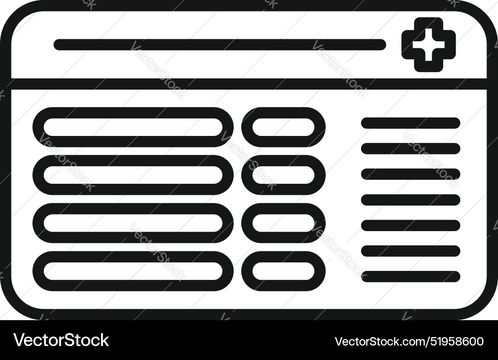 Medical record icon showing patient data with Vector Image