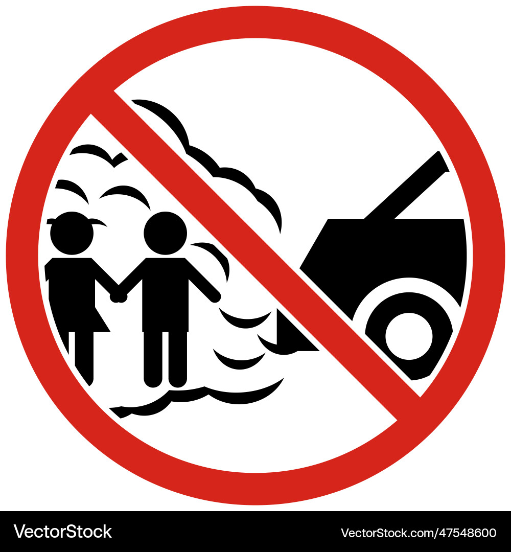 No idling turn off engine prohibition sign Vector Image