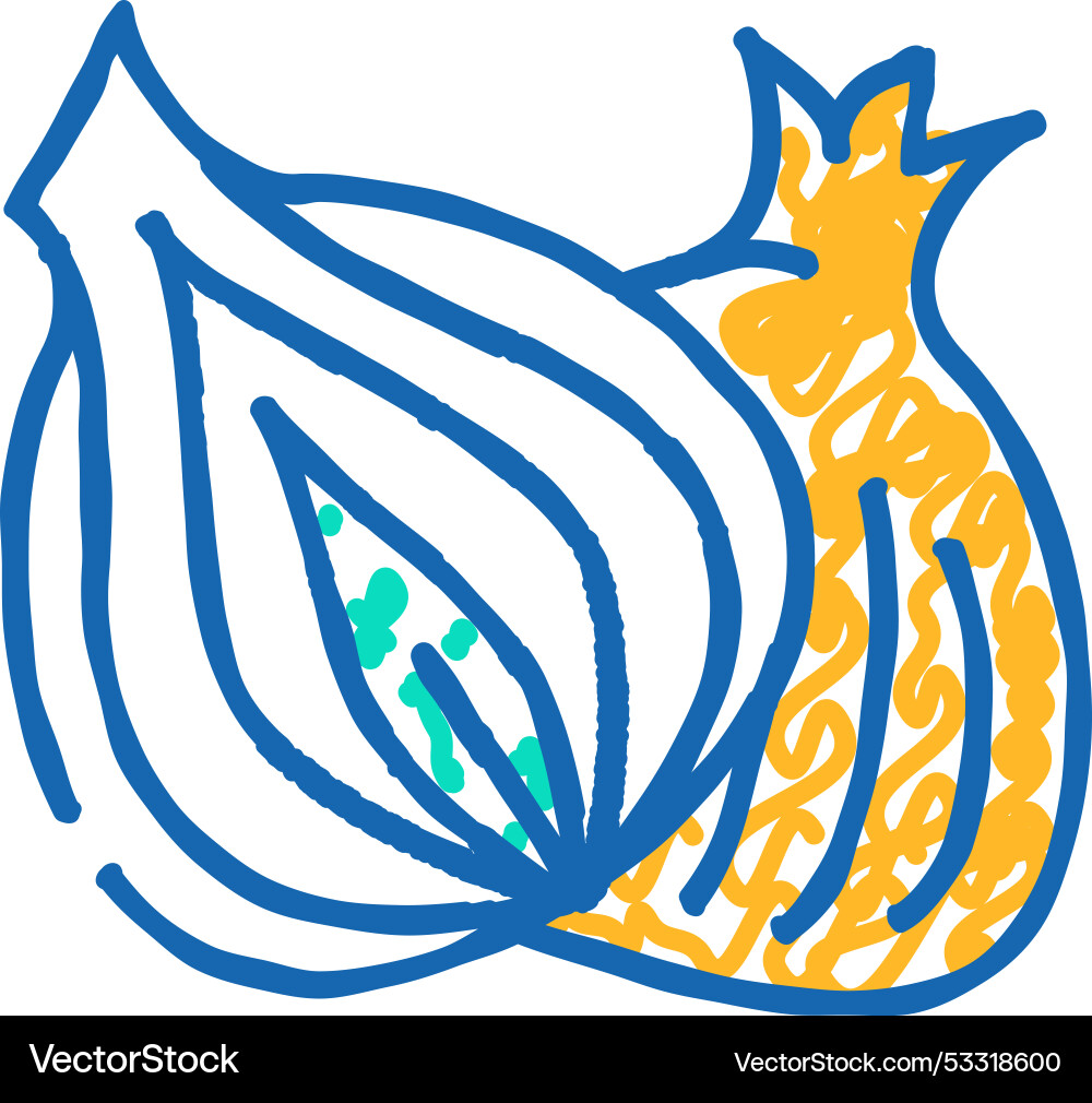 Onion cut icon doodle Royalty Free Vector Image