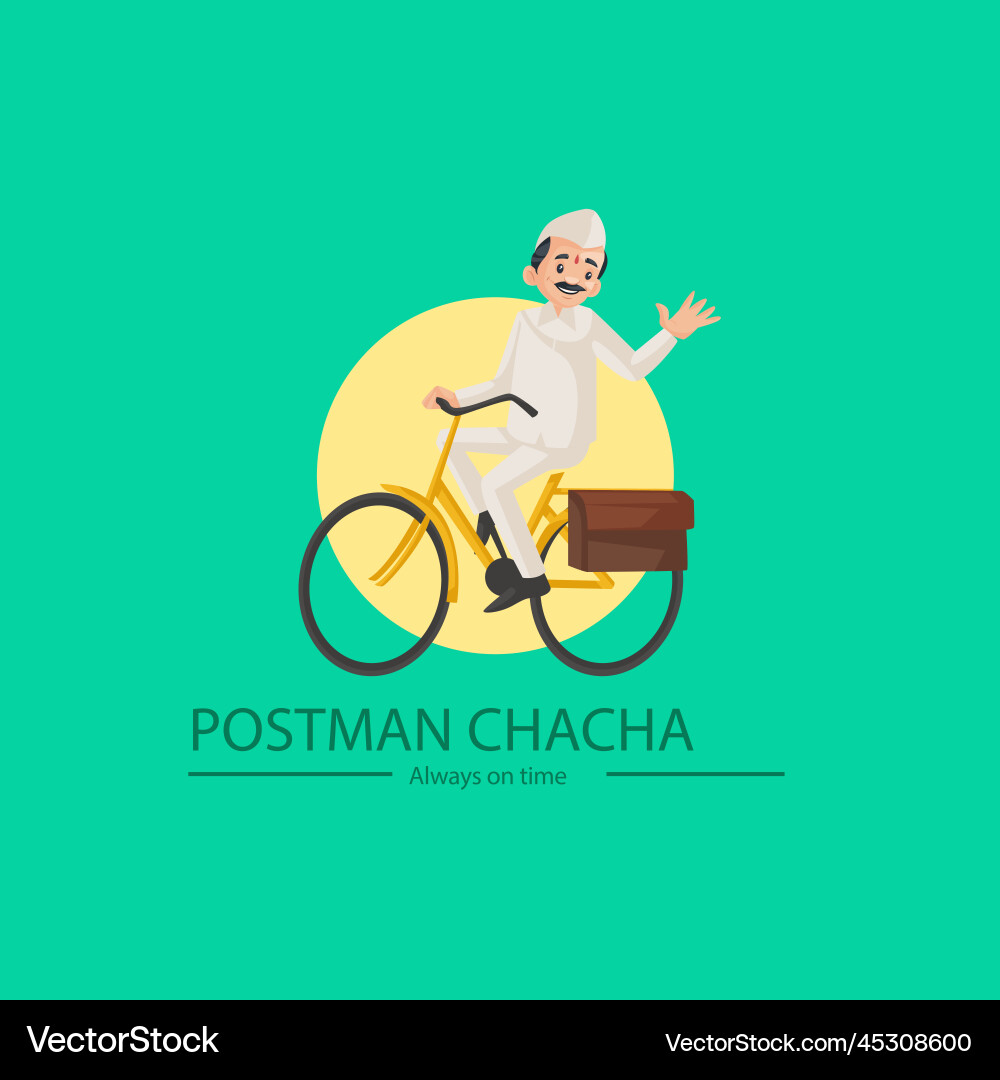 Postman chacha always on time mascot logo Vector Image
