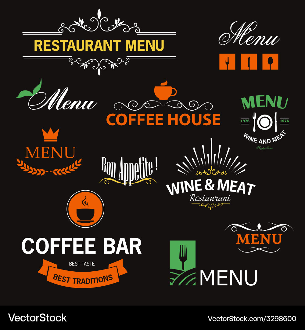 Restaurant signs Royalty Free Vector Image - VectorStock