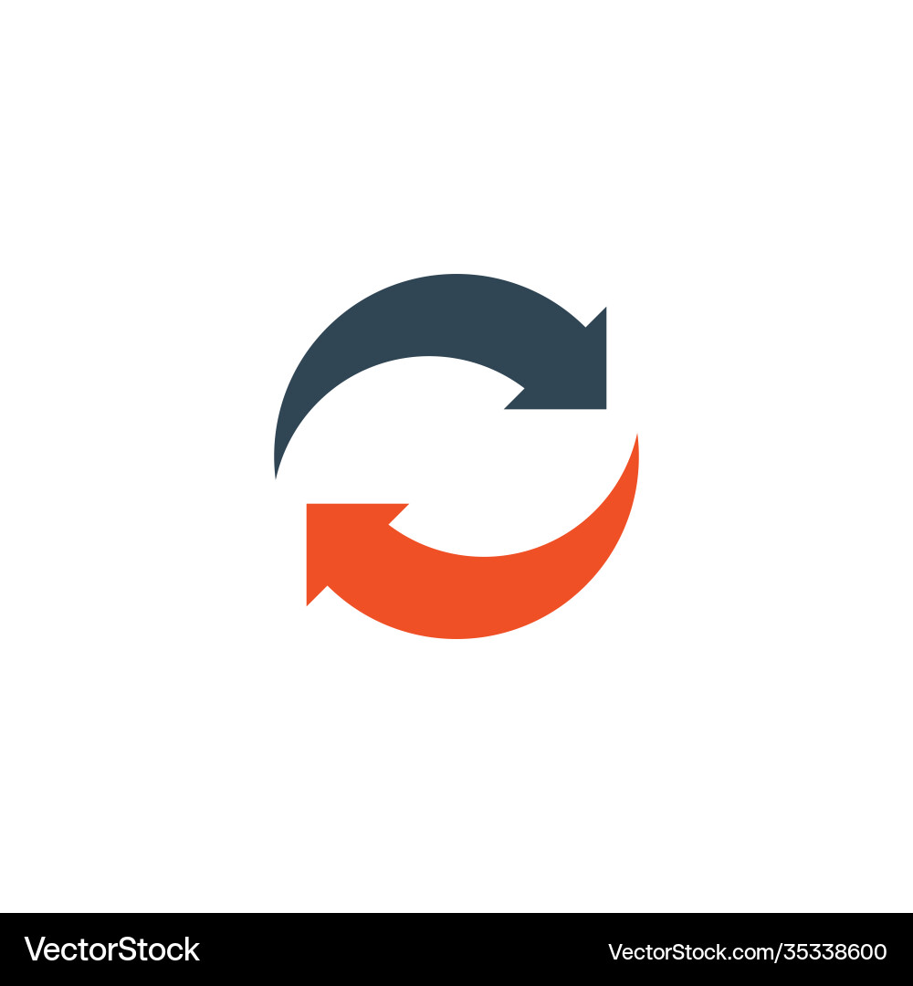 Spinning rotating arrows flat web icon or sign Vector Image