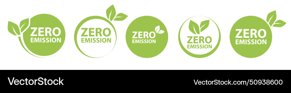 Zero emission net zero icon co2 net-zero emission Vector Image