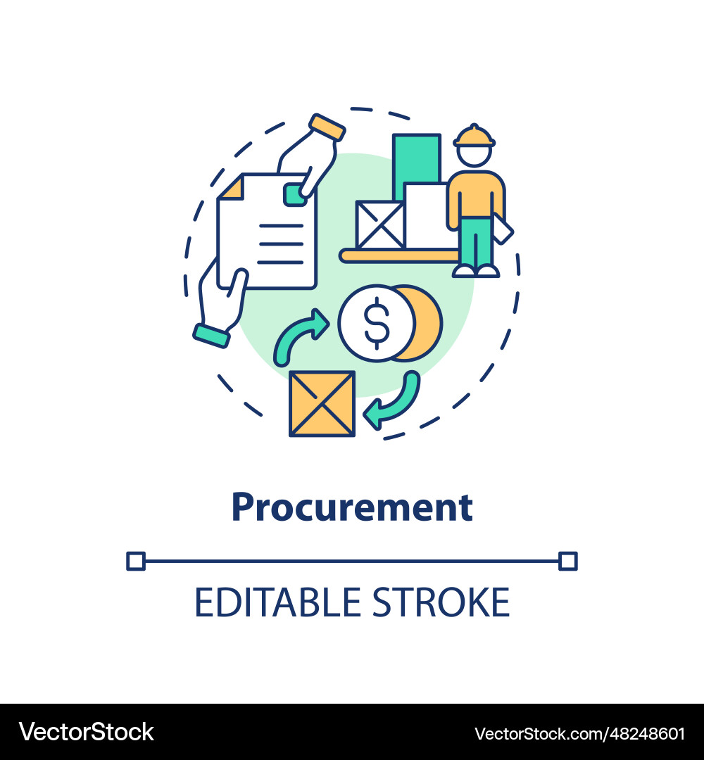 2d customizable procurement thin linear icon Vector Image
