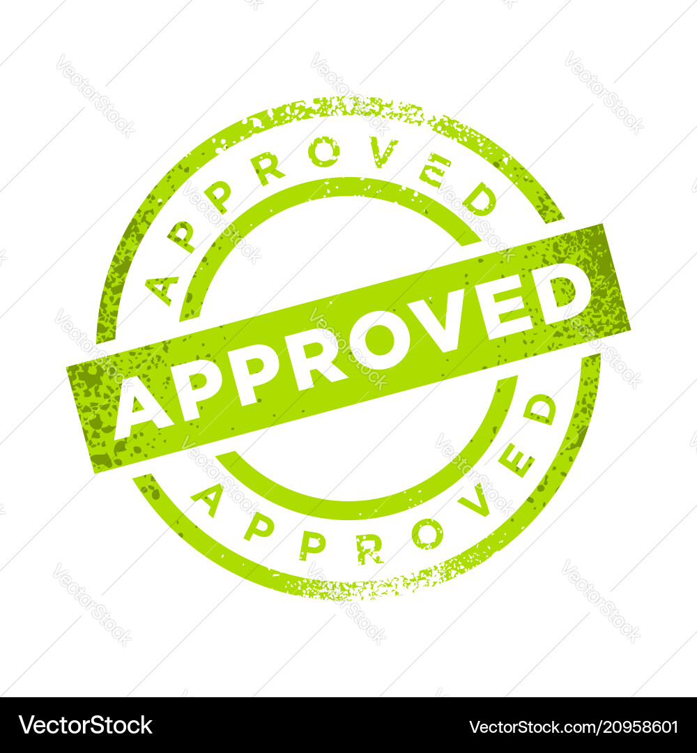 Approved stamp green color symbol design Vector Image