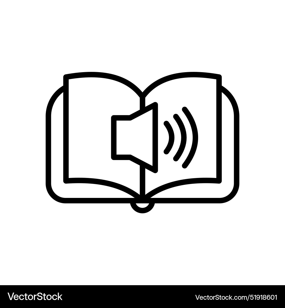 Audio book icon outline set collection or pack Vector Image