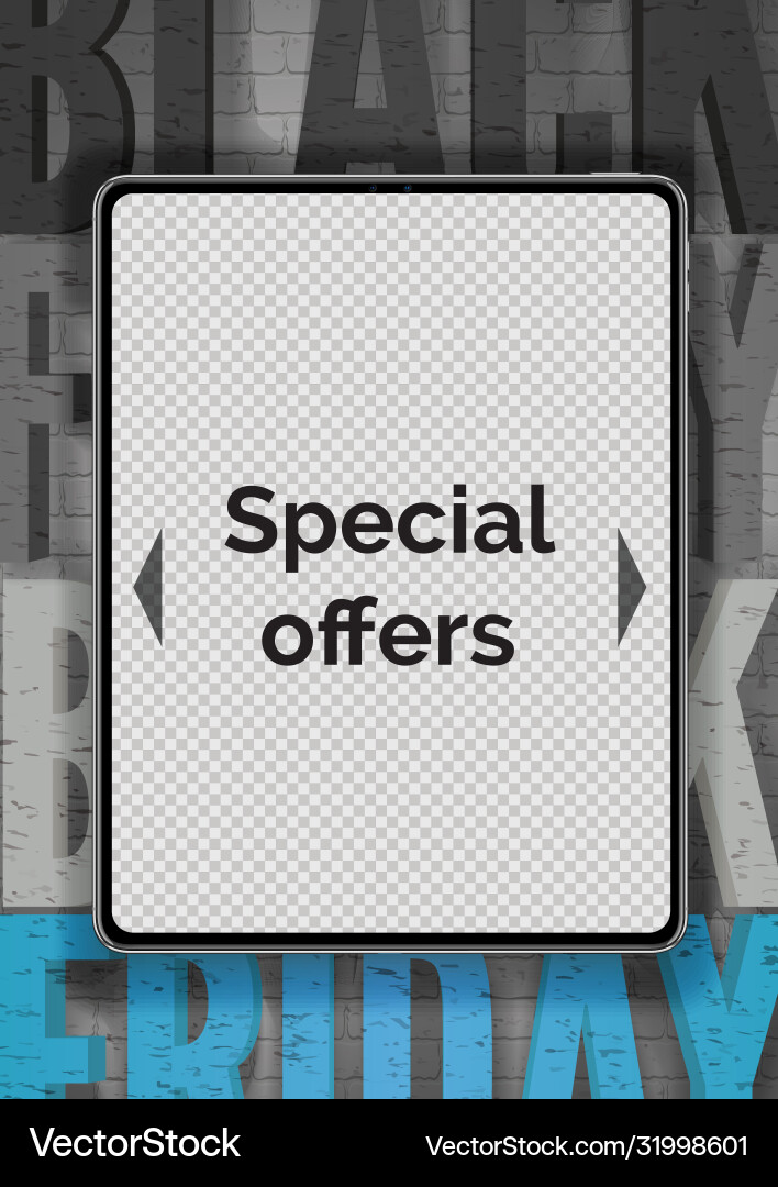 Black friday electronics offer realistic Vector Image