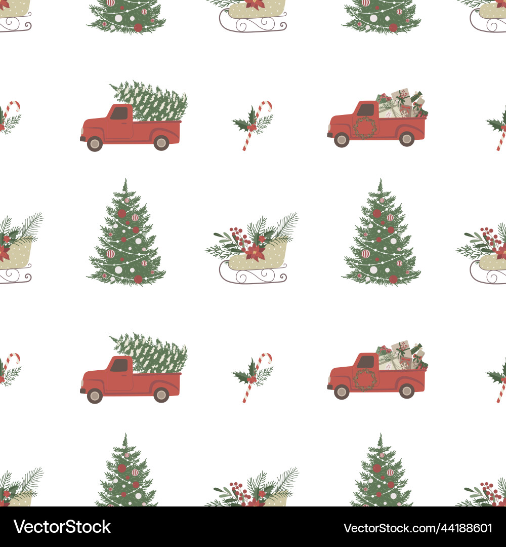 Christmas seamless pattern with white background Vector Image