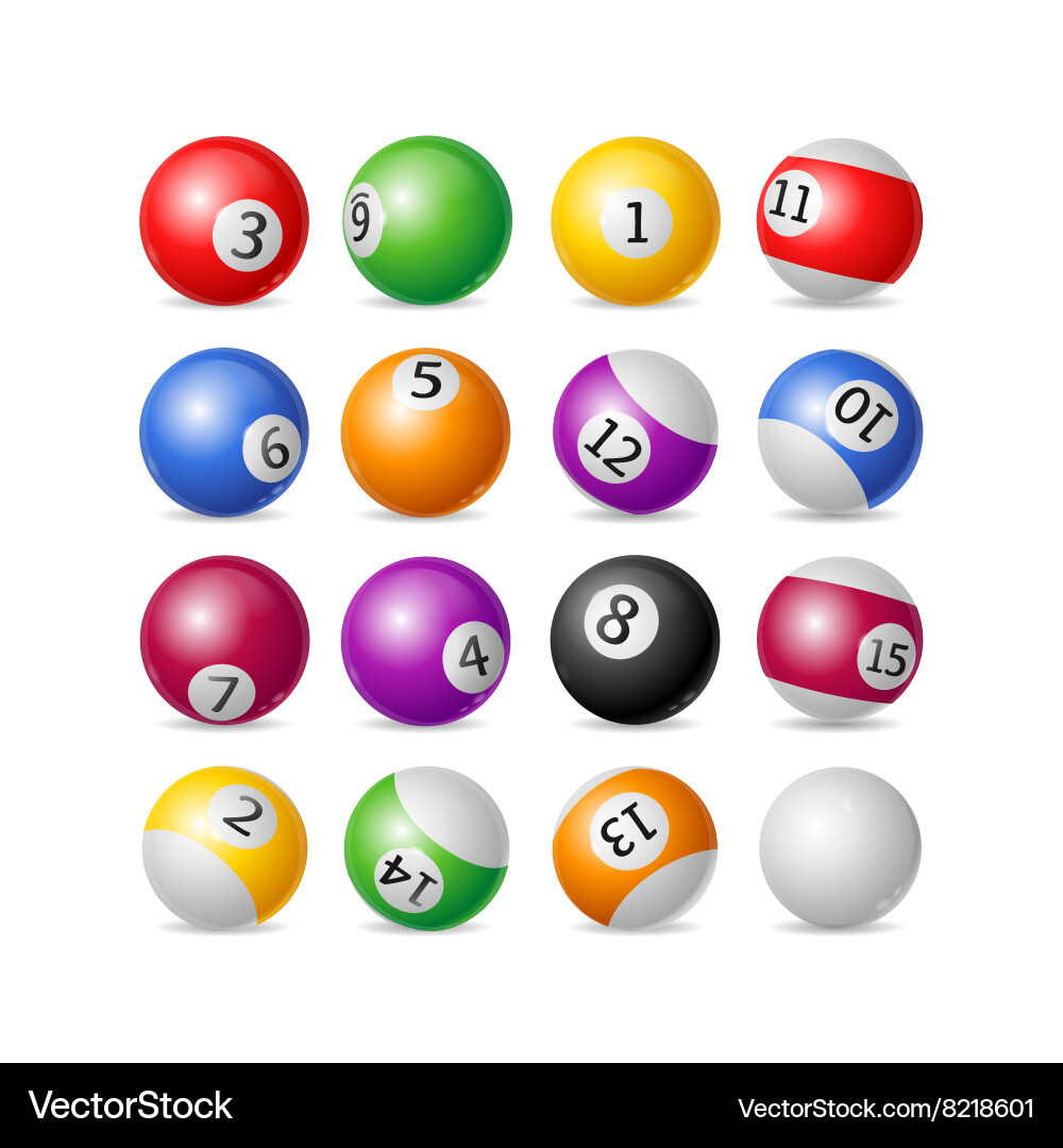 Colorful billiard balls set Royalty Free Vector Image