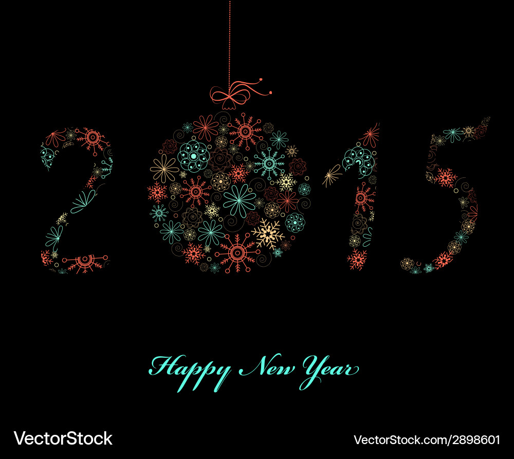 Happy new year greeting card 2015 Royalty Free Vector Image
