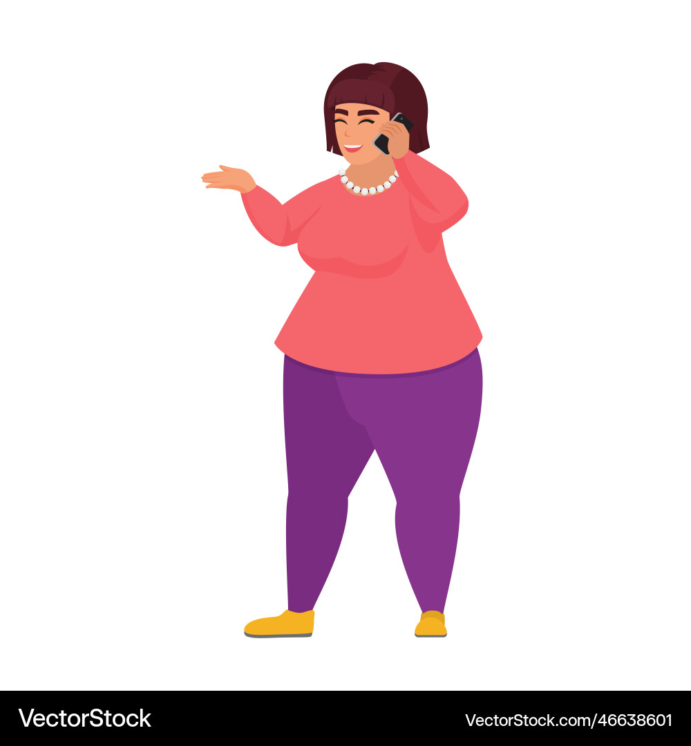 Laughing fat woman Royalty Free Vector Image - VectorStock