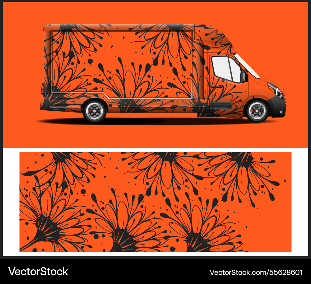 Modern abstract car wrap graphics Royalty Free Vector Image