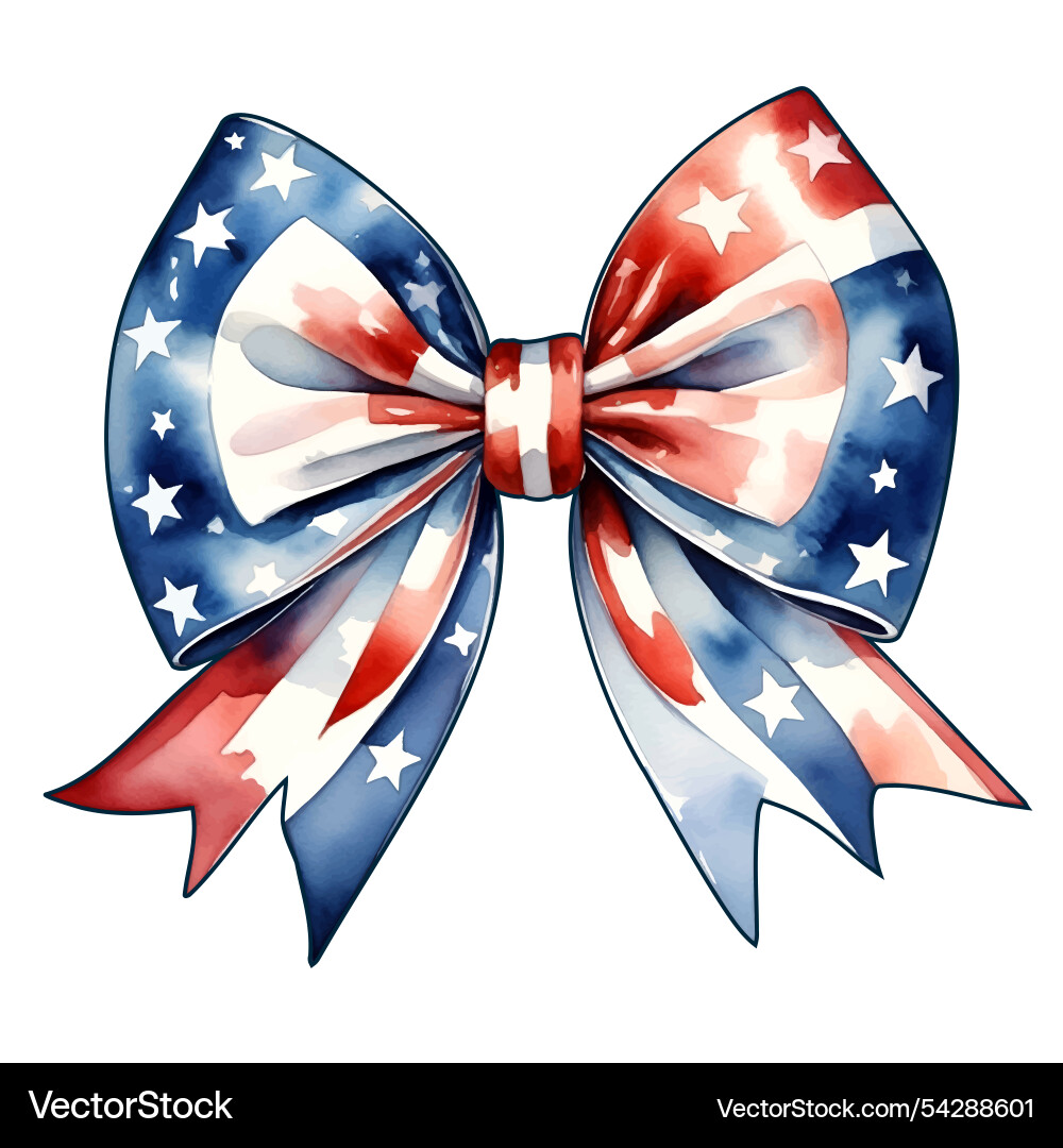 Patriotic American Flag Bow Royalty Free Vector Image
