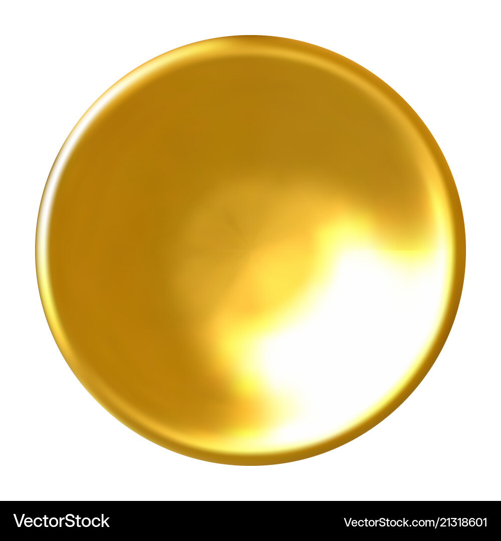 Realistic gold button Royalty Free Vector Image