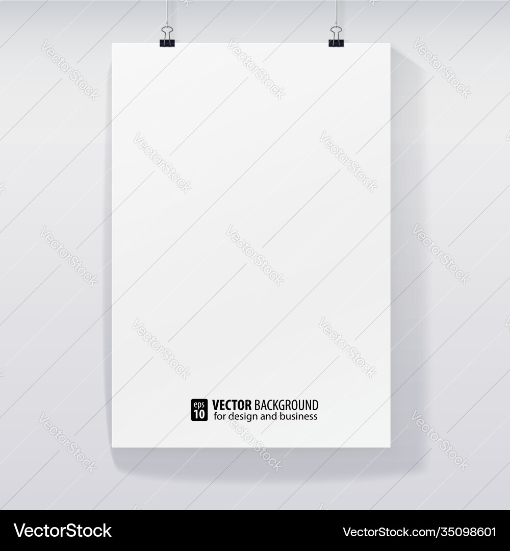 White Poster Template Royalty Free Vector Image