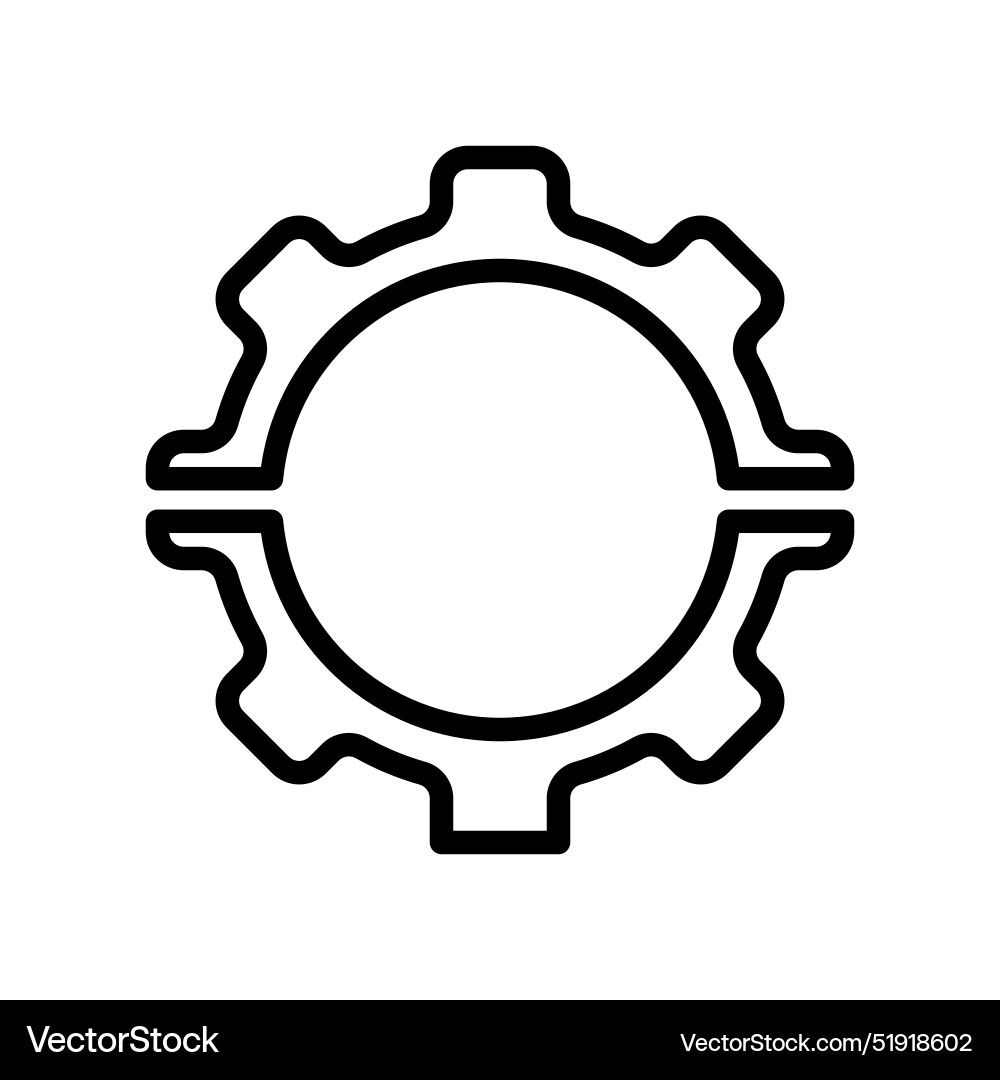 Broken gear icon outline set collection or pack Vector Image