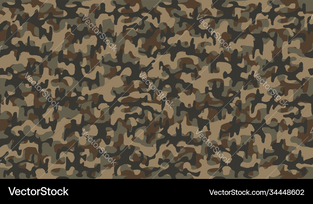 Brown camouflage pattern seamless template Vector Image