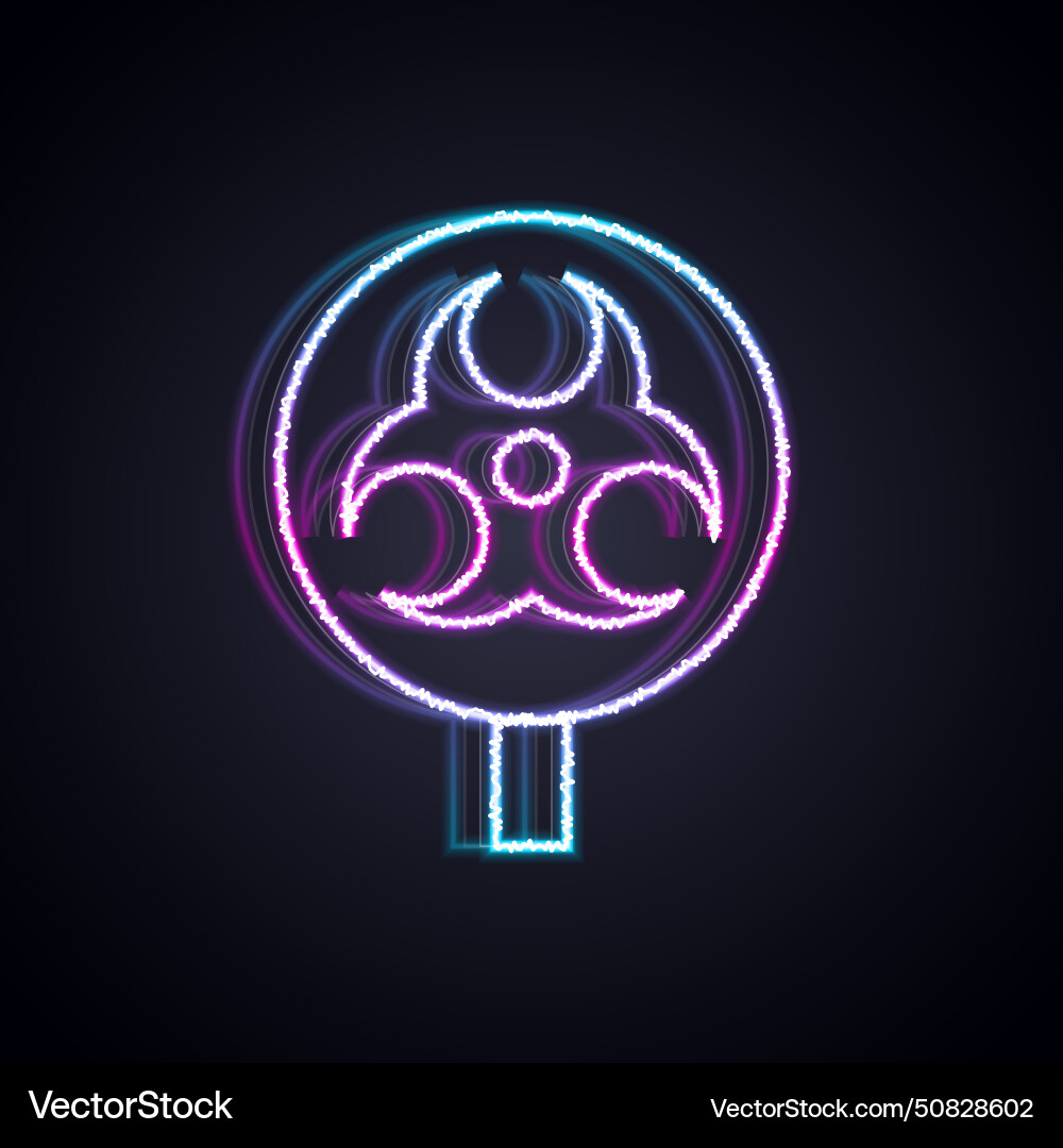 Glowing neon line biohazard symbol icon isolated Vector Image