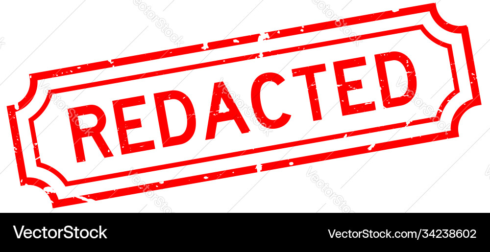 Grunge red redacted word rubber seal stamp Vector Image