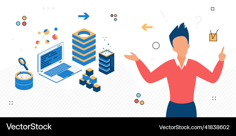 Internet web research based on online information Vector Image