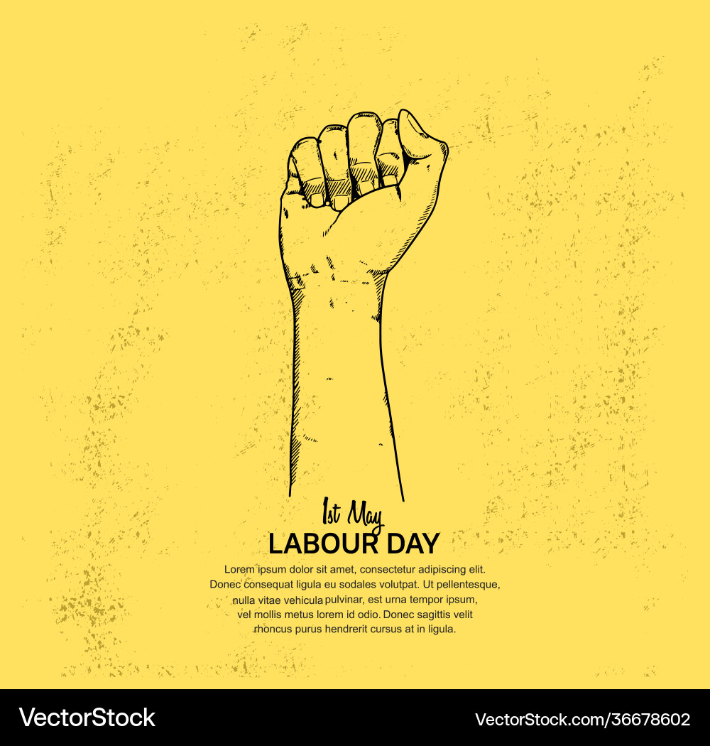 Labor day design 1st may celebration with hand Vector Image