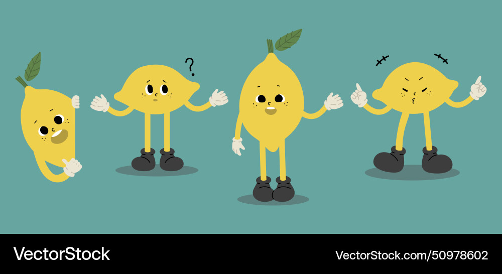 Lemon cute character 3 Royalty Free Vector Image