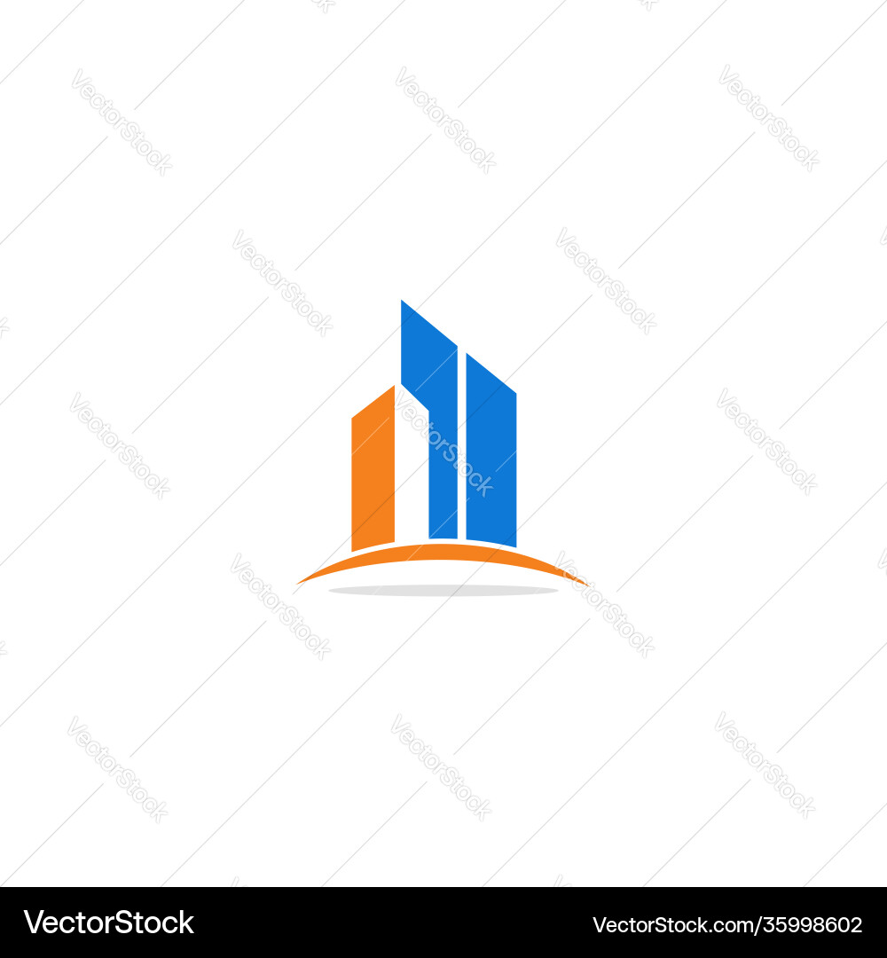 Modern building company logo Royalty Free Vector Image