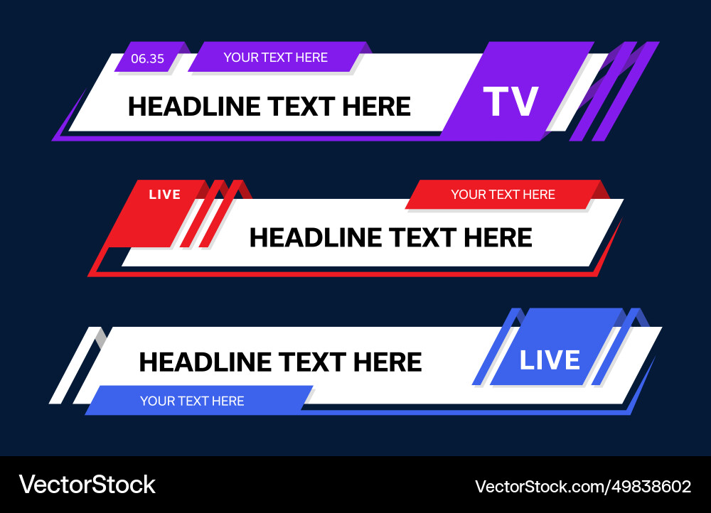 News Bars & Lower Third Templates Royalty Free Vector