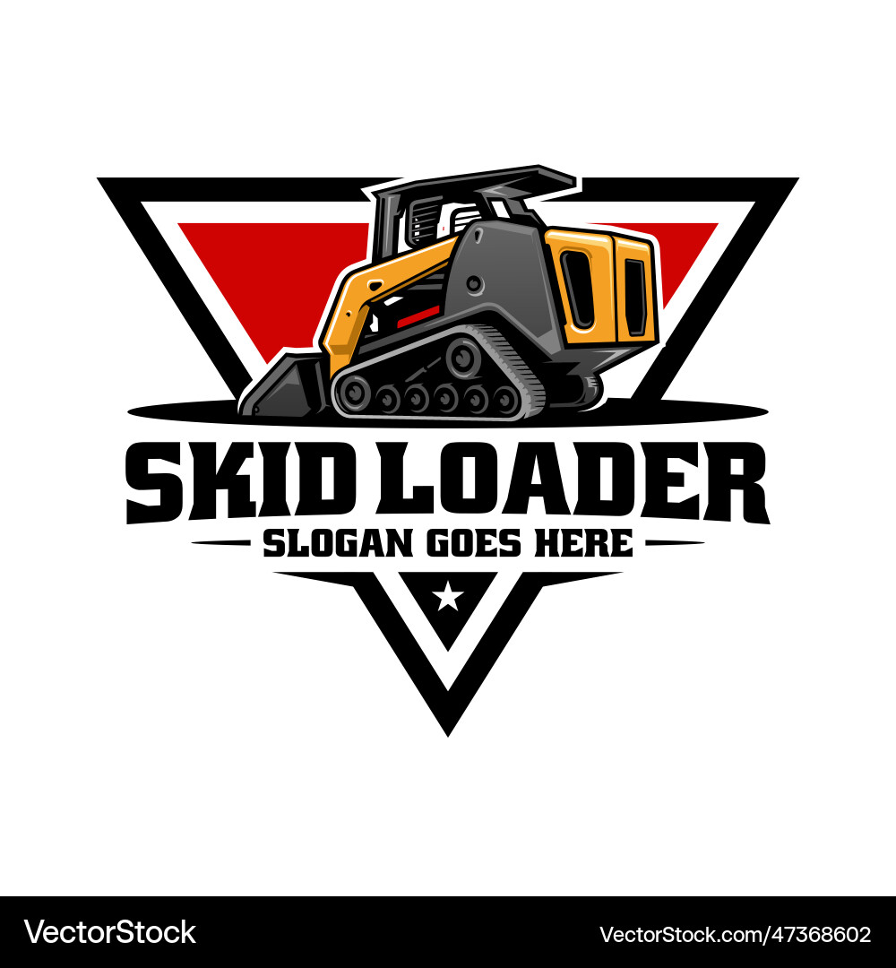 Skid loader logo with emblem style Royalty Free Vector Image