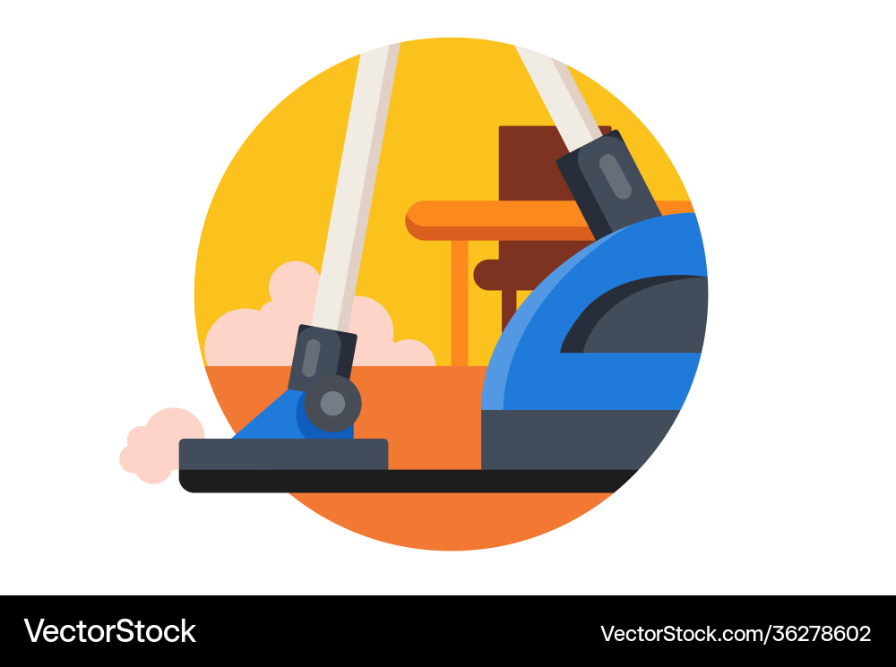 Vacuum cleaner process office cleaning Royalty Free Vector