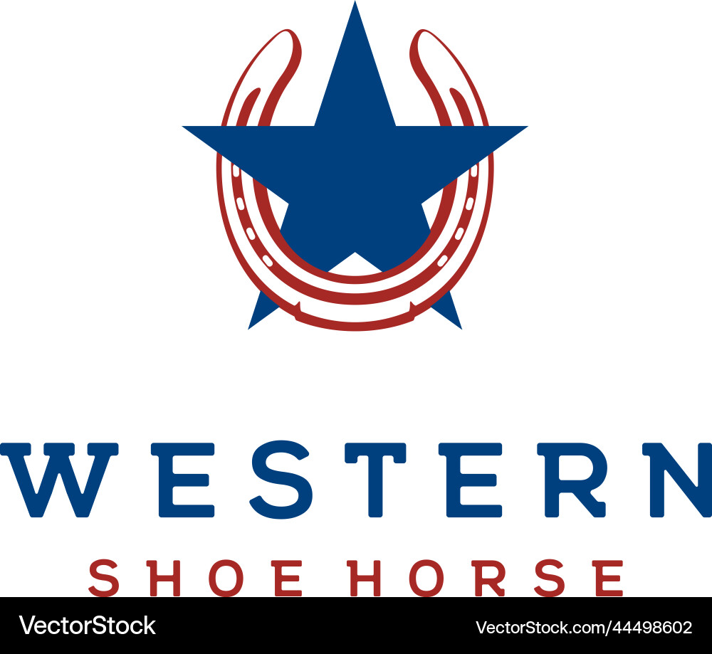 Western Horse Logo - Horseshoe Ranch Royalty Free Vector