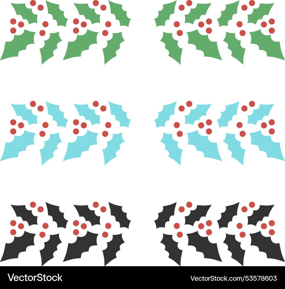 Christmas leaves wreath collection Royalty Free Vector Image