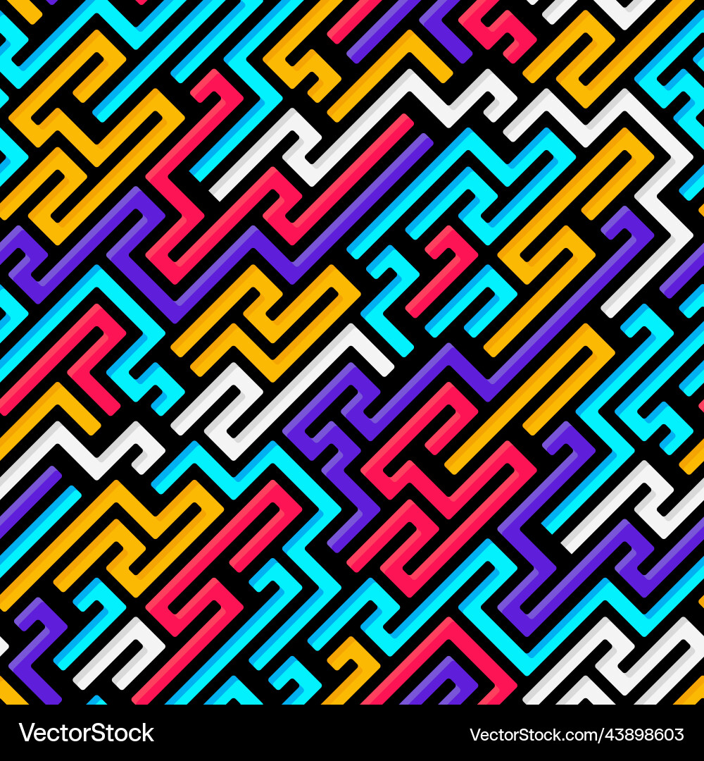 Colored labyrinth seamless texture Royalty Free Vector Image