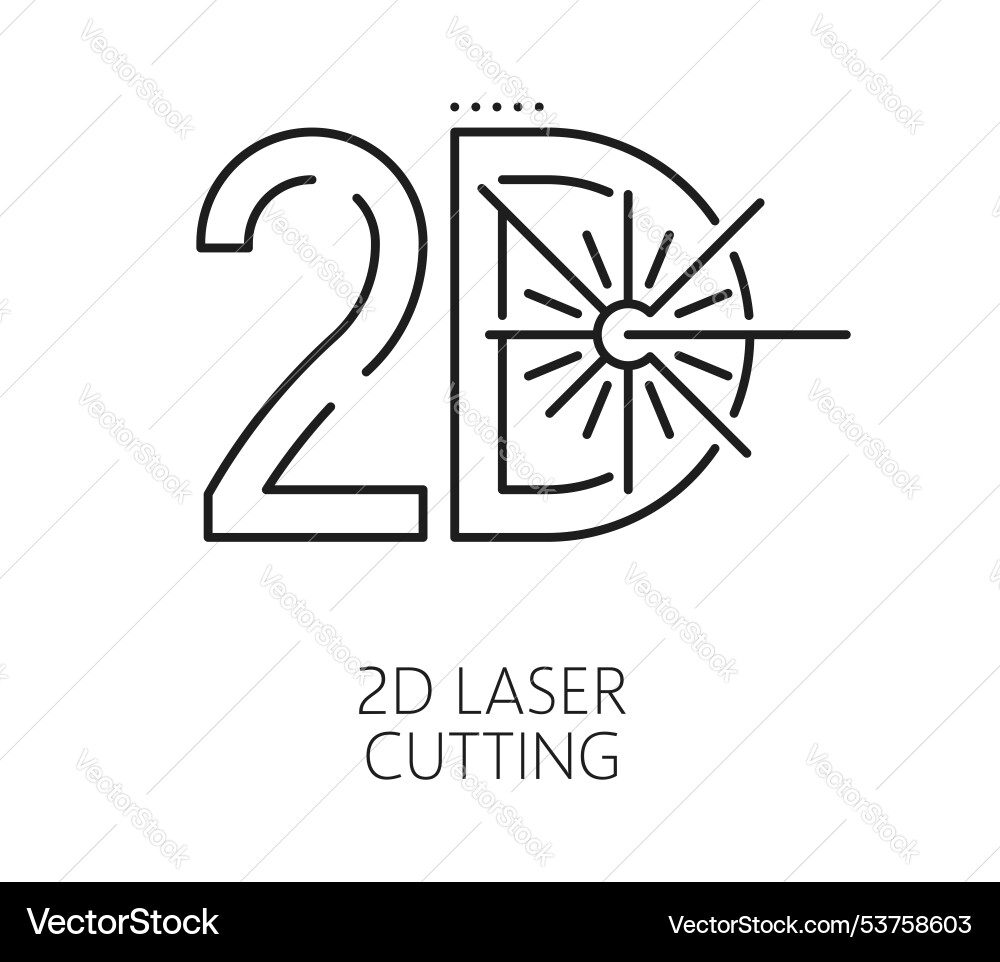 Laser 2d cutting production equipment line icon Vector Image