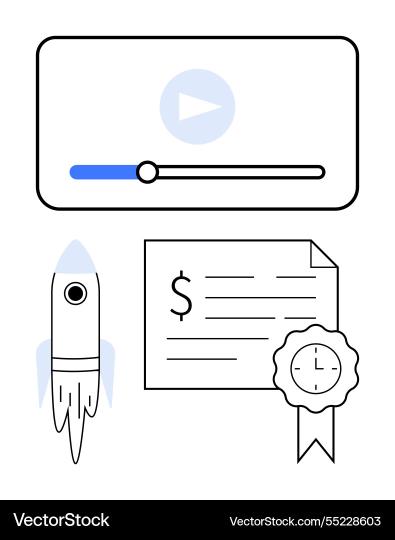 Visualizing online learning achievement progress Vector Image