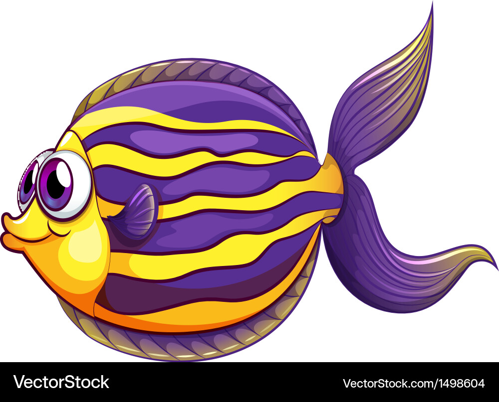 A colorful round fish Royalty Free Vector Image