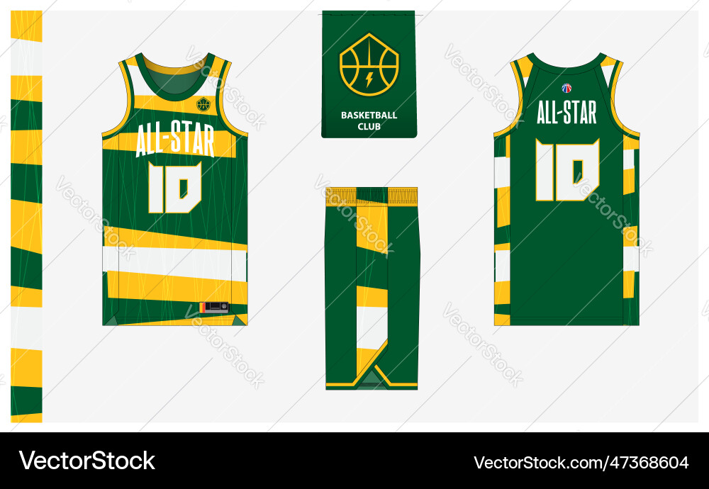 Basketball uniform mockup template and logo Vector Image