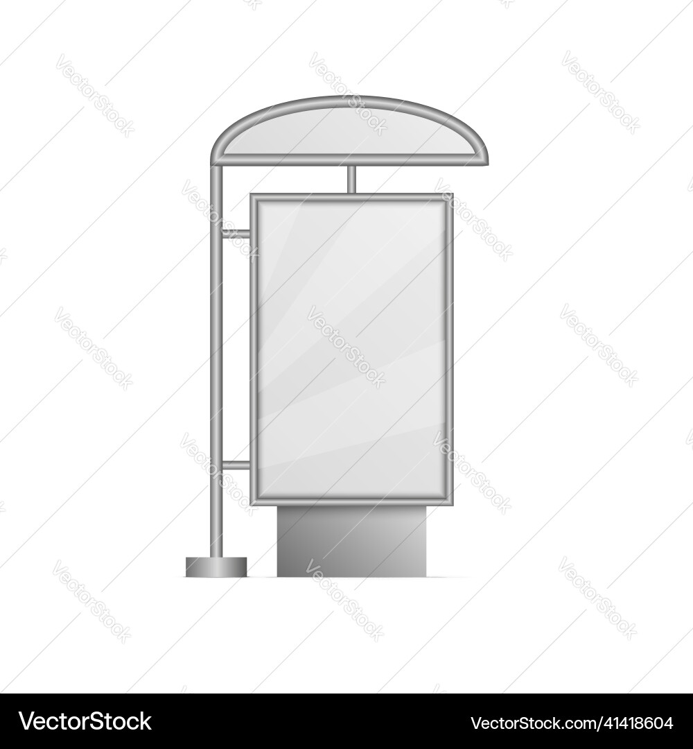 Bus stop with canopy side view panel Royalty Free Vector