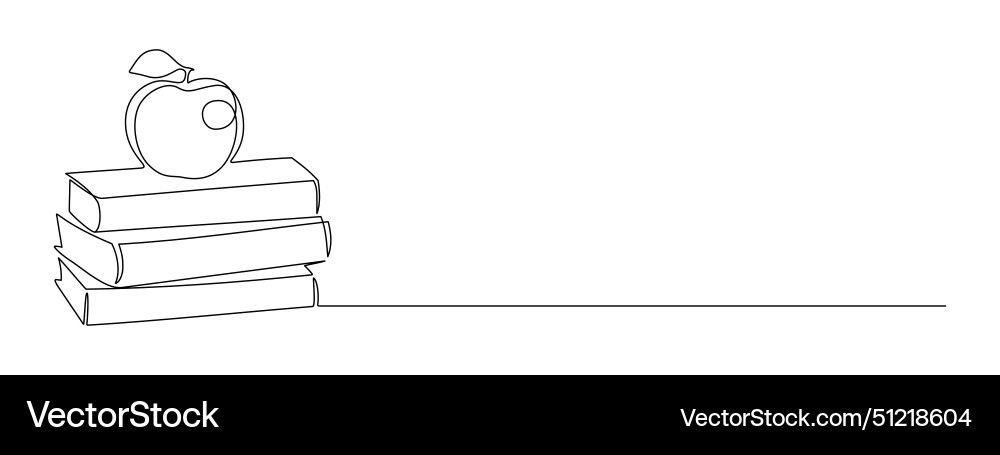 Continuous one line drawing of stack books Vector Image
